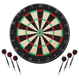karella 855003 - Dartboard Bullout Set inkl. 2 Set Darts, Bristle Steel Dartboard, 45 cm