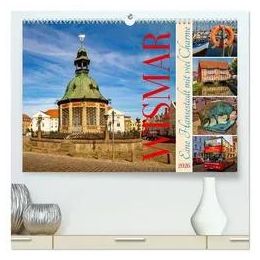 Calvendo Wismar &ndash; Eine Hansestadt mit Charme (hochwertiger Premium Wandkalender 2026 DIN A2 quer), Kunstdruck in Hochglanz