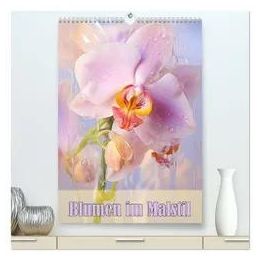 Calvendo Blumen im Malstil (hochwertiger Premium Wandkalender 2026 DIN A2 hoch), Kunstdruck in Hochglanz