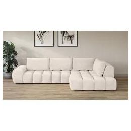 Ecksofa OTTO HOME "AZITA L-Form, XXL 352 cm Designsofa in Bubble-Opitk", beige, B:352cm H:72cm T:210cm, 100% Polyester, Sofas, Ecksofa, lose R&uuml;ckenkissen, traumhafte Steppung