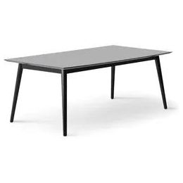 Esstisch HAMMEL FURNITURE "Meza Designtisch mit Auszugsfunktion und 2 Einlegeplatten", grau (graphit, schwarz, graphit), B:210cm H:74cm T:100cm, Tischplatte: Graphit nanobehandeltes Fenix-Laminat (schwarzer Rand), Gestell: Massive Esche. Mit nanobehandeltem Laminat, einer matten, seidigen Oberfl&auml;che, die Fingerabdr&uuml;cke abweist und langlebig und hygienisch ist., Tische, Esstisch, bootsf&ouml;rmige Tisch