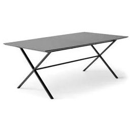 Esstisch HAMMEL FURNITURE "Meza Designtisch mit Auszugsfunktion und 2 Einlegeplatten", grau (graphit, schwarz, graphit), B:165cm H:74cm T:90cm, Tischplatte: Graphit nanobehandeltes Fenix-Laminat (schwarzer Rand), Gestell: Pulverbeschichtetes schwarzes Metall, RAL9005 matt. Mit nanobehandeltem Laminat, einer matten, seidigen Oberfl&auml;che, die Fingerabdr&uuml;cke abweist und langlebig und hygienisch ist., 