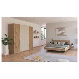 Schlafzimmer-Set Rauch "Monza", braun (eiche artisan, champagner), Bett 160x200cm + ohne Matratze, B/H: 160cm x 200cm, Bett 160x200cm, Holzwerkstoff, Schlafzimmerm&ouml;bel-Sets, mit Dreht&uuml;renschrank Breite 226 cm, Bettanlage in 2 Breiten