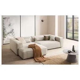 Ecksofa "PIARA XXL, Big-Sofa, Cord, Leinenoptik o. Strukturstoff, L-Form", beige (hellbeige), B:288cm H:66cm T:198cm, 100% Polyester, LeGer Home by Lena Gercke, Sofas, Ecksofa, wahlweise Ottomane rechts/links, Kedernaht, extra tiefe Sitzfl&auml;che