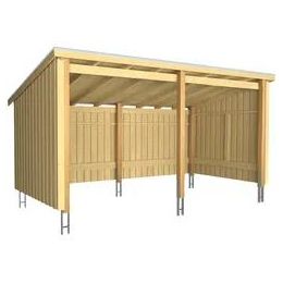 Gartenhaus Plus "Nordic Multi", beige (natur), Holzwerkstoff, Gartenh&auml;user, Gartenhaus, Gartenhaus 9,5 m2, 2 Module, inkl. Dachpappe/Aluleisten/H-F&uuml;&szlig;e