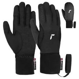Skihandschuhe Reusch "Baffin TOUCH-TECTM", Damen, Gr. 10, silber (schwarz, silberfarben), 93% Polyester, 6% Polyamid, 1% Elasthan, mehrfarbig, Handschuhe, mit praktischer Touchscreen-Funktion