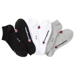 Sneakersocken Champion "6pk Sneaker Socks", Herren, Gr. 39-42, grau, Obermaterial: 71% Baumwolle, 23% Polyester, 4% Polyamid, 2% Elasthan, Socken Sneakersocken, f&uuml;r sportliche Aktivit&auml;ten, f&uuml;r Fitness und Training, im 6er-Pack