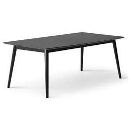 Esstisch HAMMEL FURNITURE "Meza Designtisch mit Auszugsfunktion und 2 Einlegeplatten", schwarz (schwarz, schwarz, schwarz), B:210cm H:74cm T:100cm, Tischplatte: Schwarzes nanobehandeltes Fenix-Laminat (schwarzer Rand), Gestell: Massive Esche. Mit nanobehandeltem Laminat, einer matten, seidigen Oberfl&auml;che, die Fingerabdr&uuml;cke abweist und langlebig und hygienisch ist., Tische, Esstisch, bootsf&ouml;rmige 