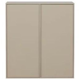 Highboard Woood "Daily Hochkommode", beige, B:100cm H:110cm T:58cm, FSC-zertifizierter Holzwerkstoff, Sideboards, Highboard, Kommode mit Push-to-Open Funktion, H 110 cm x B 100 cm