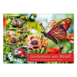 Gartentiere aus Metall - Upcycling-Dekoideen f&uuml;r kreative G&auml;rten (Wandkalender 2026 DIN A2 quer), Calvendo Monatskalender