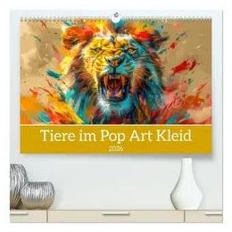 Calvendo Tiere im Pop Art Kleid (hochwertiger Premium Wandkalender 2026 DIN A2 quer), Kunstdruck in Hochglanz