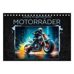 Coole KI-generierte MOTORR&Auml;DER (Tischkalender 2026 DIN A5 quer), Calvendo Monatskalender