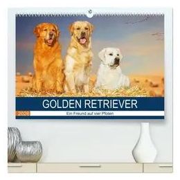 Calvendo Golden Retriever - Ein Freund auf vier Pfoten (hochwertiger Premium Wandkalender 2026 DIN A2 quer), Kunstdruck in Hochglanz