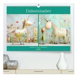Calvendo Einhornzauber. Liebliche Unicorn-Weisheiten (hochwertiger Premium Wandkalender 2026 DIN A2 quer), Kunstdruck in Hochglanz