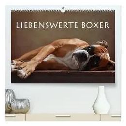 Calvendo Liebenswerte Boxer (hochwertiger Premium Wandkalender 2026 DIN A2 quer), Kunstdruck in Hochglanz