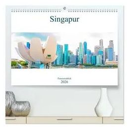 Calvendo Singapur - Panoramablick (hochwertiger Premium Wandkalender 2026 DIN A2 quer), Kunstdruck in Hochglanz