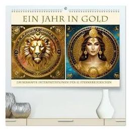Calvendo Ein Jahr in Gold (hochwertiger Premium Wandkalender 2026 DIN A2 quer), Kunstdruck in Hochglanz