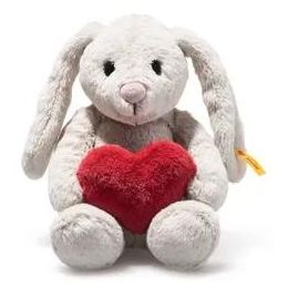Steiff 081125 - Hoppie Hase Love, hellgrau/rot, mit Herz, Pl&uuml;sch, 16 cm