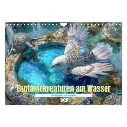 Fantasiekreaturen am Wasser - Biomorphe Landschaften (Wandkalender 2026 DIN A4 quer), Calvendo Monatskalender