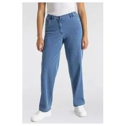Stretch-Hose KjBRAND "Babsie", Damen, Gr. 46, N-Gr, blau (denim bleached), Denim/Jeans, Obermaterial: 71% Baumwolle, 25% Polyester, 4% Elasthan, bequem lang, Hosen