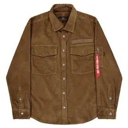Hemdjacke Alpha Industries "Cord Overshirt", Herren, Gr. M, beige (sand), Obermaterial: 100% Baumwolle, Jacken