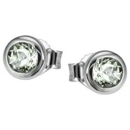 Paar Ohrstecker Firetti "Schmuck Geschenk Silber 925 Ohrschmuck Ohrringe Solit&auml;r", gr&uuml;n (silberfarben, hellgr&uuml;n, hellgr&uuml;n), Ohrringe, Damen, 5,9mm, Silber 925 (Sterlingsilber), mit Blautopas (behandelt), Citrin oder Amethyst