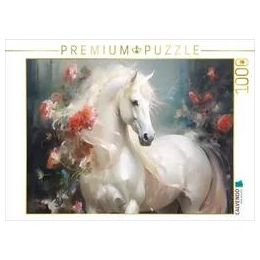 Calvendo Puzzle Bezaubernder Schimmel mit Rosen 1000 Teile Lege-Gr&ouml;&szlig;e 64x48cm Foto-Puzzle f&uuml;r gl&uuml;ckliche Stunden
