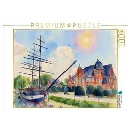 Calvendo Puzzle Friederike und Rathaus Papenburg 1000 Teile Lege-Gr&ouml;&szlig;e 64x48cm Foto-Puzzle f&uuml;r gl&uuml;ckliche Stunden