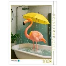 Calvendo Puzzle Flamingo Pink Shower Party 1000 Teile Lege-Gr&ouml;&szlig;e 64x48cm Foto-Puzzle f&uuml;r gl&uuml;ckliche Stunden