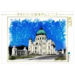 Calvendo Puzzle Kirche zum Hl. Karl Borrom&auml;us, Wien, &Ouml;sterreich 1908 bis 1910 1000 Teile Lege-Gr&ouml;&szlig;e 64x48cm Foto-Puzzle f&uuml;r gl&uuml;ckliche Stunden