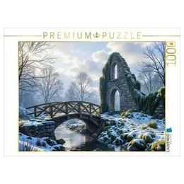 Calvendo Puzzle Br&uuml;cke ins Vergessene - Nebel &uuml;ber der alten Ruine 1000 Teile Lege-Gr&ouml;&szlig;e 64x48cm Foto-Puzzle f&uuml;r gl&uuml;ckliche Stunden