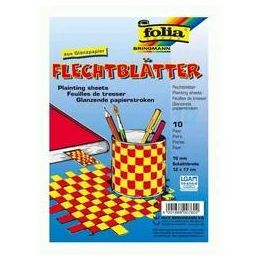 Folia Flechtpapier Glanzpapier mehrfarbig 12x17cm 10 Blatt