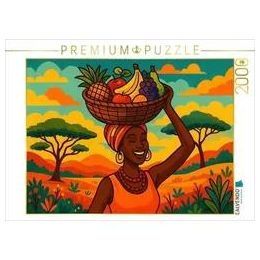 Calvendo Puzzle Frau mit Fr&uuml;chtekorb - Sonne, Stolz und Lebensfreude - Ein Motiv aus dem Kalender AFRIKA VIBES 2000 Teile Lege-Gr&ouml;&szlig;e 90x67cm Foto-Pu