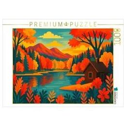 Calvendo Puzzle Indian Summer am See: Herbstzauber in Nordamerika 1000 Teile Lege-Gr&ouml;&szlig;e 64x48cm Foto-Puzzle f&uuml;r gl&uuml;ckliche Stunden