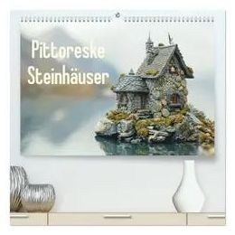 Calvendo Pittoreske Steinh&auml;user (hochwertiger Premium Wandkalender 2026 DIN A2 quer), Kunstdruck in Hochglanz