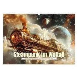 Steampunk im Weltall (Wandkalender 2026 DIN A2 quer), Calvendo Monatskalender