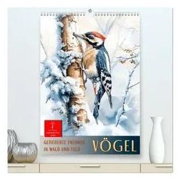Calvendo V&ouml;gel - gefiederte Freunde in Wald und Feld (hochwertiger Premium Wandkalender 2026 DIN A2 hoch), Kunstdruck in Hochglanz
