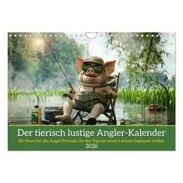Der tierisch lustige Angler-Kalender (Wandkalender 2026 DIN A4 quer), Calvendo Monatskalender