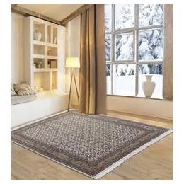 Orientteppich OTTO HOME "BH Oriantal", braun (cream braun), B:60cm H:12mm L:90cm, Schurwolle, Teppiche, reine Wolle, handgekn&uuml;pft, orientalisches Design, mit Fransen