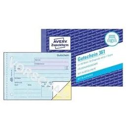 Avery Zweckform Gutschein mit Blaupapier blau DIN A6 quer 100 Blatt