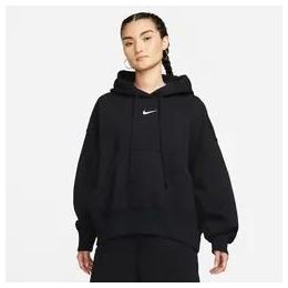 Kapuzensweatshirt Nike SPORTSWEAR "W NSW PHNX FLC OOS PO HOODIE", Damen, Gr. M, schwarz (schwarz, sail), Obermaterial: 80% Baumwolle, 20% Polyester, Sweatshirts, sportlicher Stil, ger&auml;umiges Design, mit Kapuze, mit Phoenix Fleece