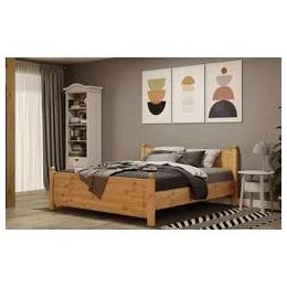 Massivholzbett OTTO HOME "Mila, hohe Belastbarkeit Jugendbett, FSC zertifiziertes Massivholz", beige (natur), B:180cm H:86cm L:212cm, Betten, Massivholzbett, aus massiver Kiefer, inklusive Lattenrost