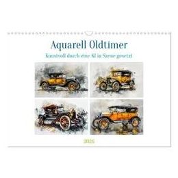 Aquarell Oldtimer (Wandkalender 2026 DIN A3 quer), Calvendo Monatskalender