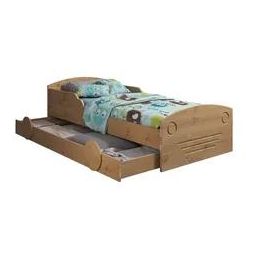 Kinderbett OTTO HOME "Levke", beige (natur, natur, natur), B:87cm H:62cm L:165cm, Betten, Kinderbett, aus massiver Kiefer, 90x160 cm, inklusive Schubkasten und Lattenrost