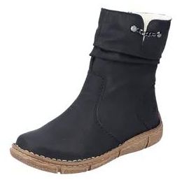 Winterboots Rieker, Damen, Gr. 38, schwarz, Lederimitat, Schuhe Winterboots, mit kontrastfarbener Rahmennaht