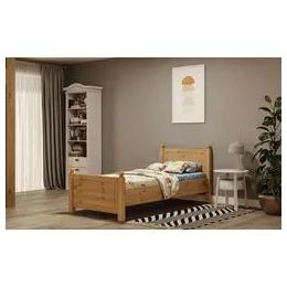Massivholzbett OTTO HOME "Mila, hohe Belastbarkeit Jugendbett, FSC zertifiziertes Massivholz", beige (natur), B:100cm H:86cm L:212cm, Betten, Massivholzbett, aus massiver Kiefer, inklusive Lattenrost