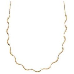 Collier Skagen "Schmuck Geschenk Edelstahl Halskette WAVE", gold (gelbgoldfarben), Halsketten, Damen, Edelstahl, L: 46 B: 4mm, Collier, B:4mm