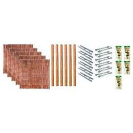 TETZNER & JENTZSCH Weidenzaun TETZNER & JENTZSCH "Fontana 3", braun, H:180cm, Stahl, Weidengeflecht, Zaunelemente, 5 Elemente, LxH: 954x180 cm