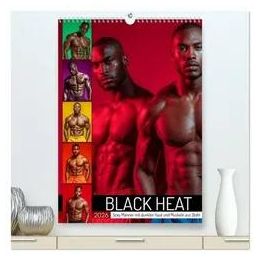 Calvendo BLACK HEAT - Sexy M&auml;nner mit dunkler Haut und Muskeln aus Stahl (hochwertiger Premium Wandkalender 2026 DIN A2 hoch), Kunstdruck in Hochglanz