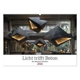 Licht trifft Beton (Wandkalender 2026 DIN A2 quer), Calvendo Monatskalender